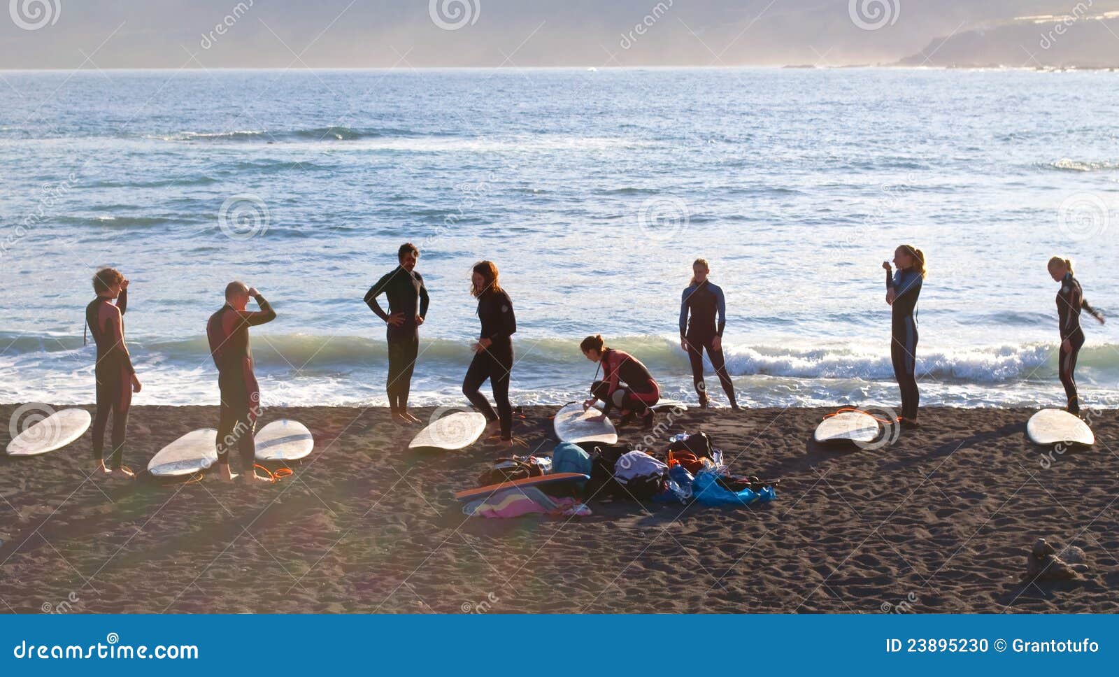 Surf lesson editorial image. Image of leisure, women - 23895230