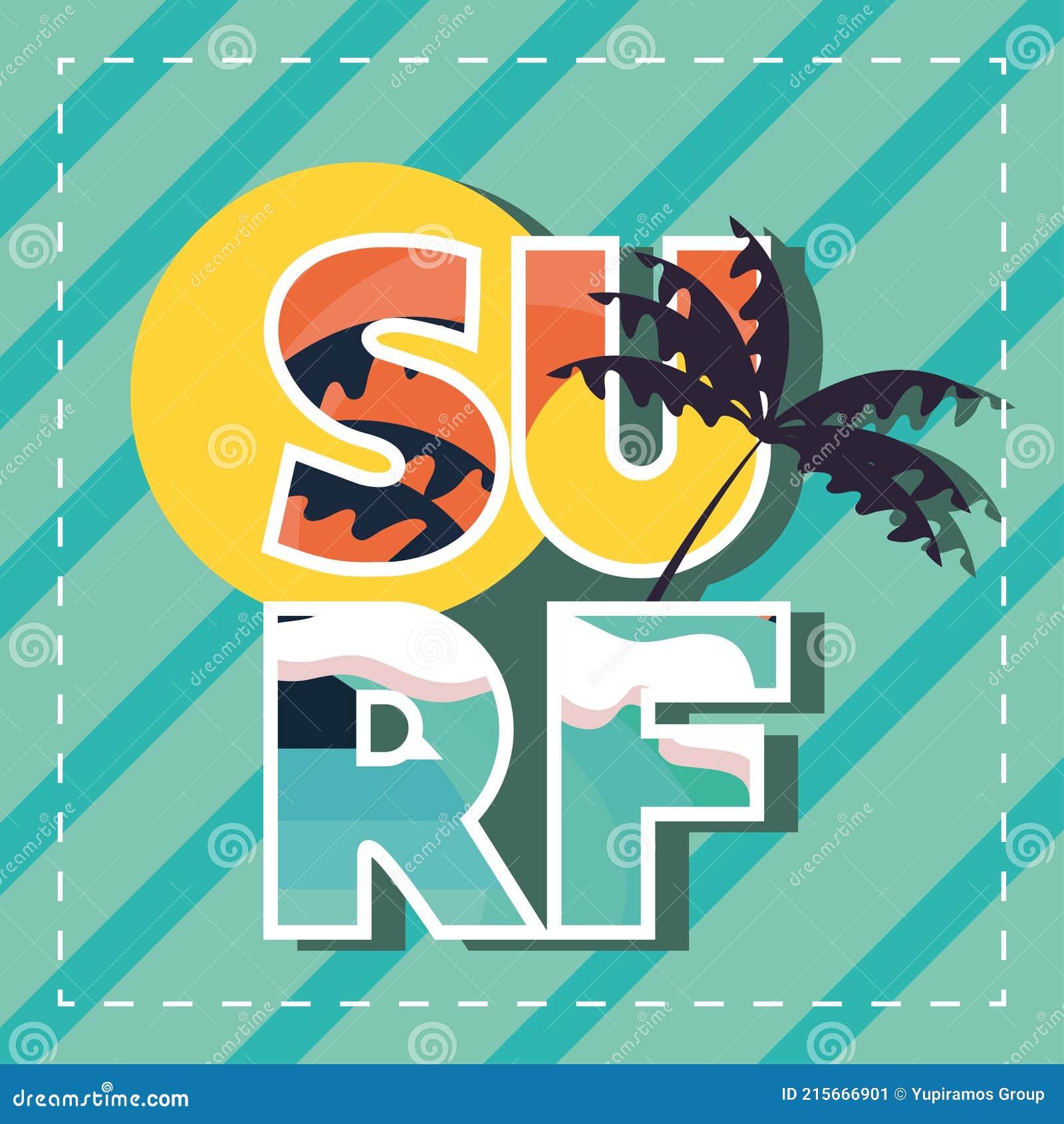 Surf lettering patch stock vector. Illustration of patch - 215666901