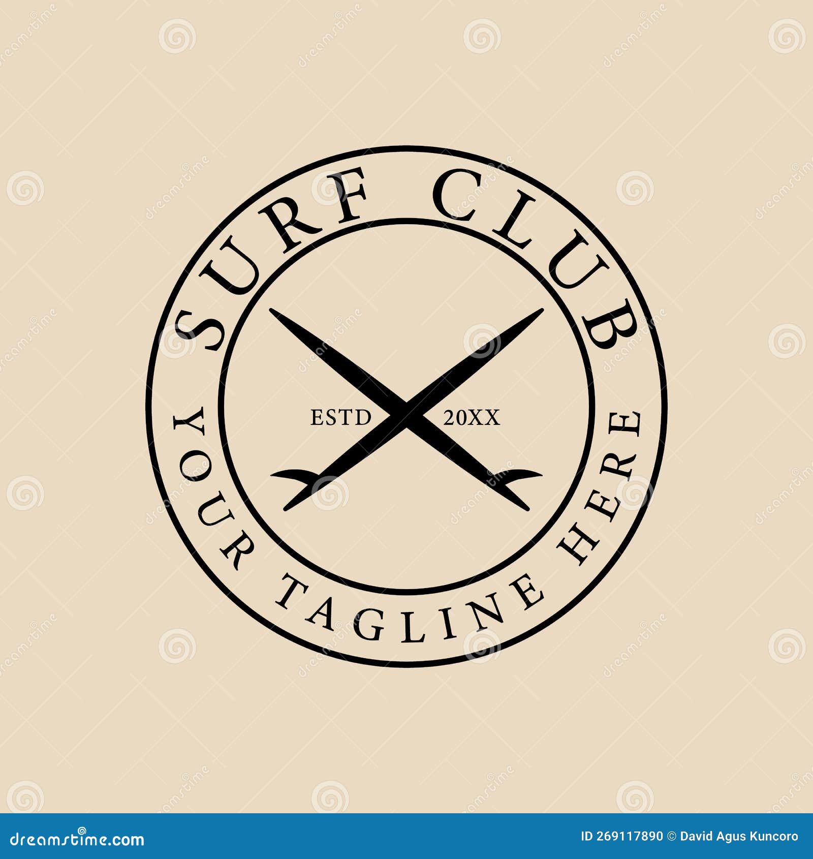 Surf Line Art Logo, Icon and Symbol, Illustration Design Stock ...