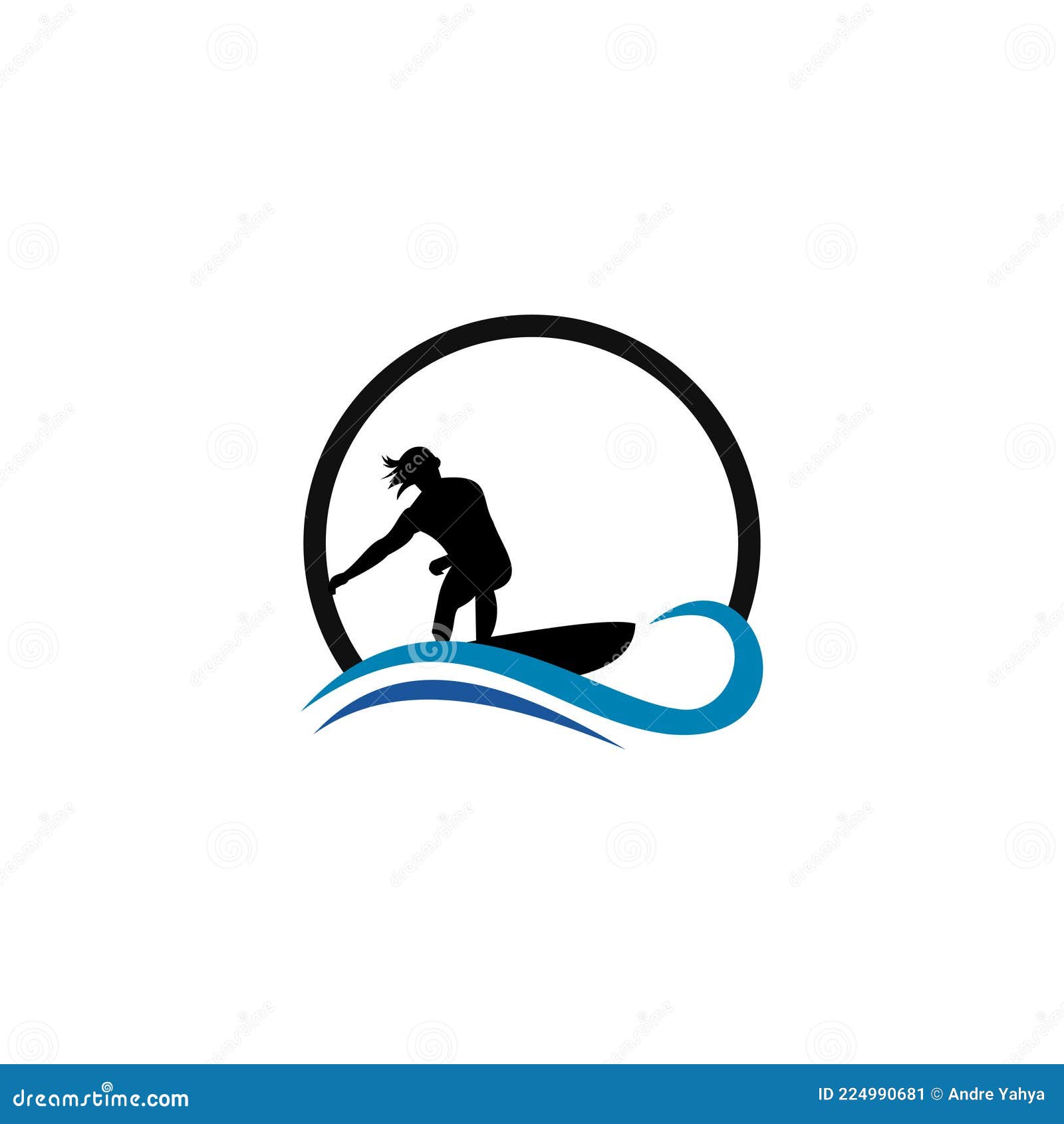 Surf Logo Template Water Sports Design Vector Stock Vector ...