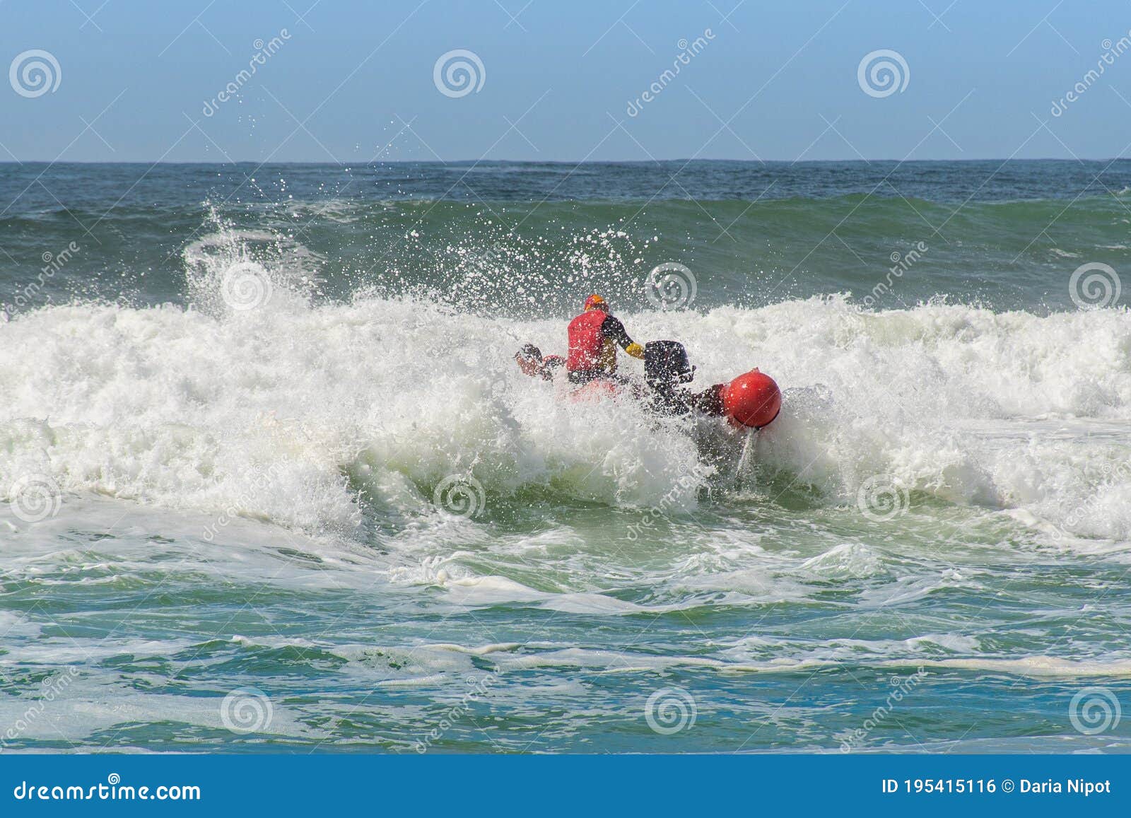 Surf Rescue Life Savers Boat Jumping on the Waves Editorial Photo ...