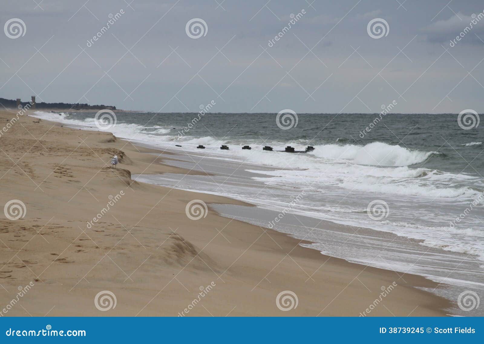 Surf Rolling in on a Fall Day Stock Image - Image of october, surf ...