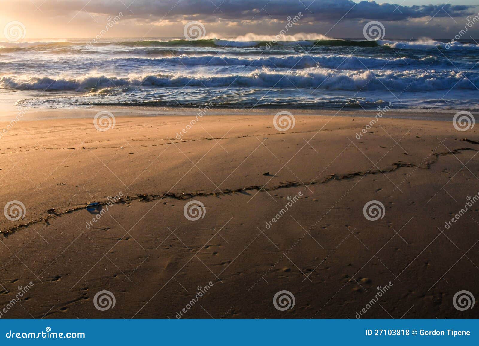 Surf, Sand, and Sunrise at the Beach Stock Photo - Image of sunlight ...
