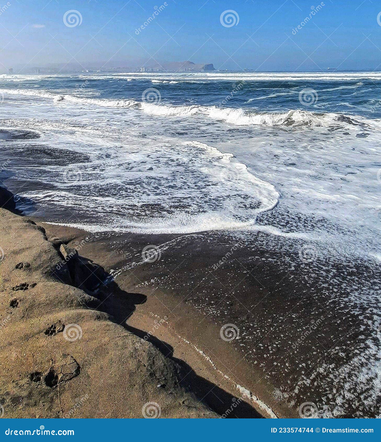 Surf Sea Sunset Beach Nature Look Stock Photo - Image of surf, sunset ...