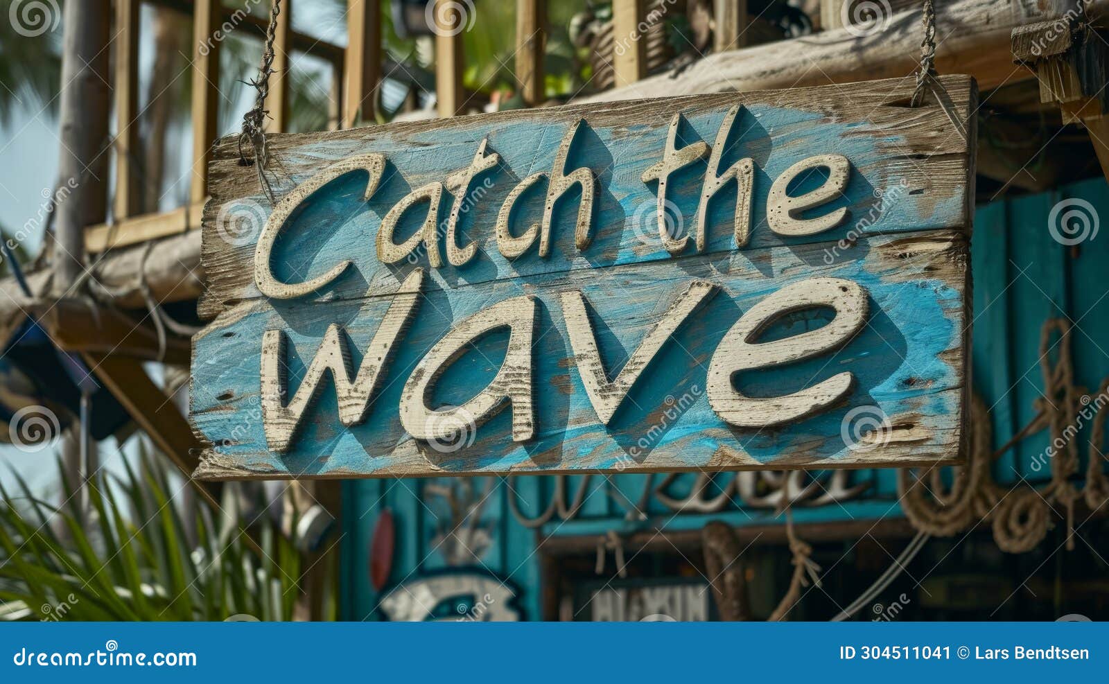 Surf Shop Sign - Catch the Wave - AI Generated Stock Illustration ...