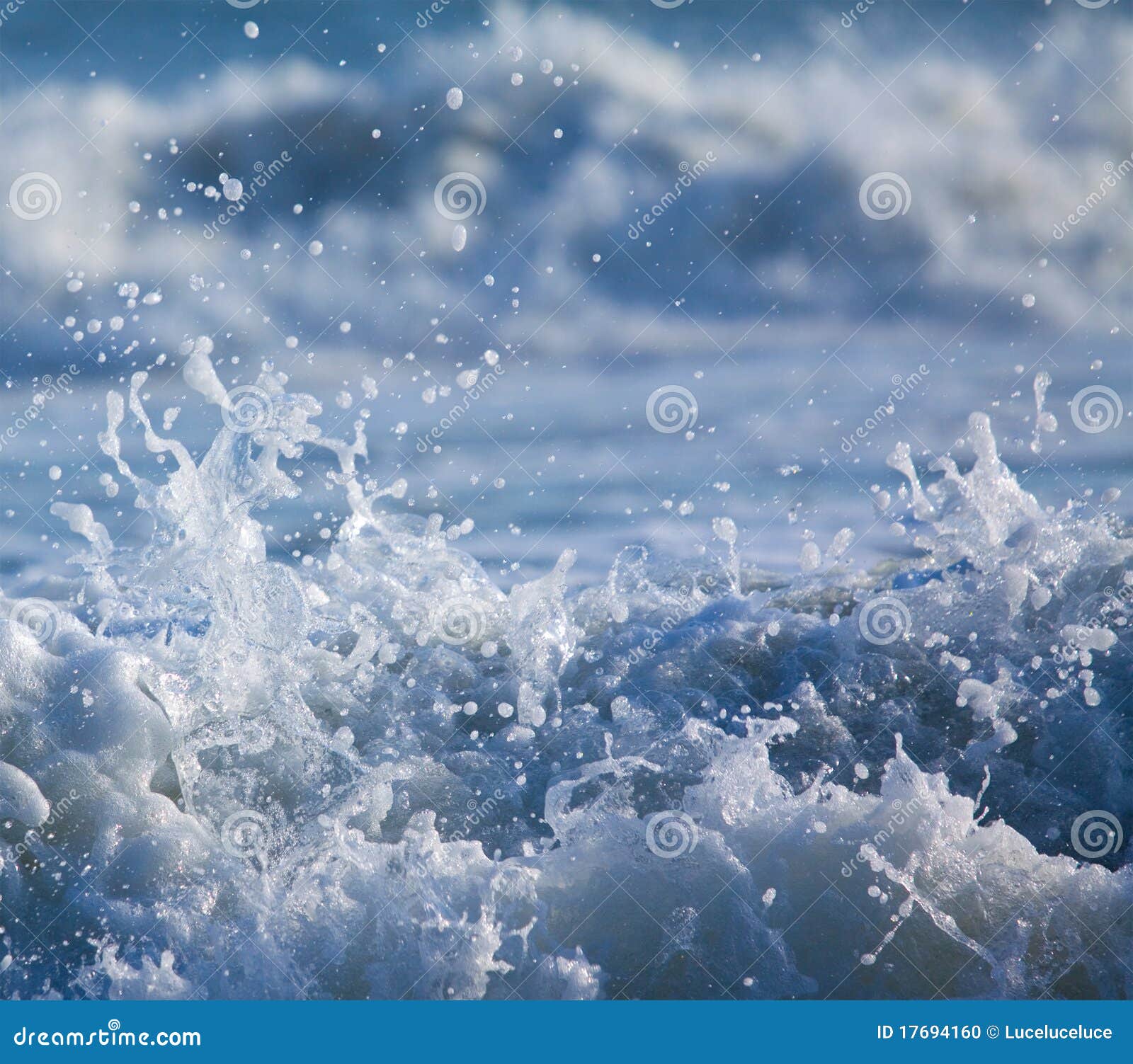 Surf with Splashing Water Drops Stock Photo - Image of natural, dynamic ...