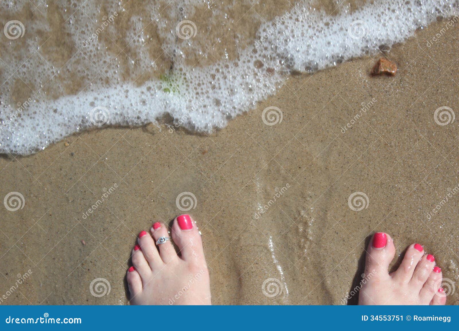 Surf and toes stock image. Image of barefoot, shore, female - 34553751