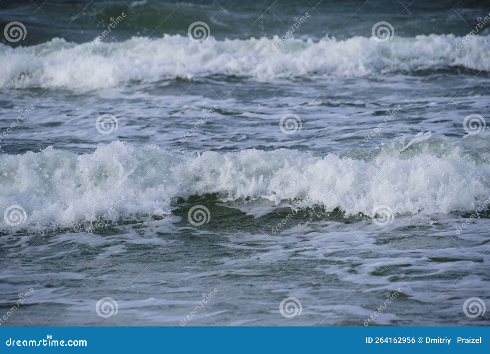 Surf Wave with Foam Splashes on Sea. Stock Photo - Image of foam, storm ...