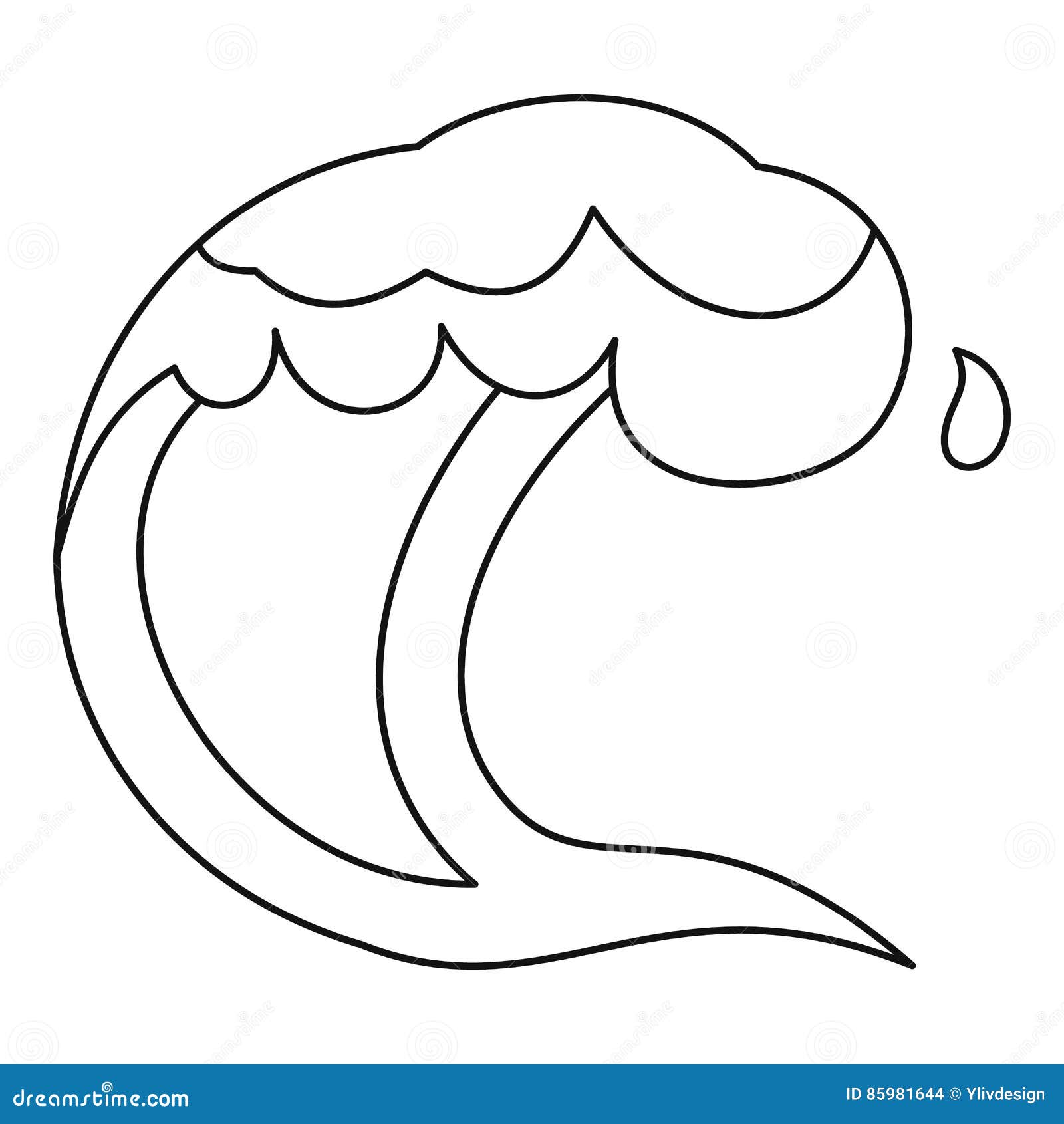 Surf Wave Icon, Outline Style Stock Vector - Illustration of beach ...