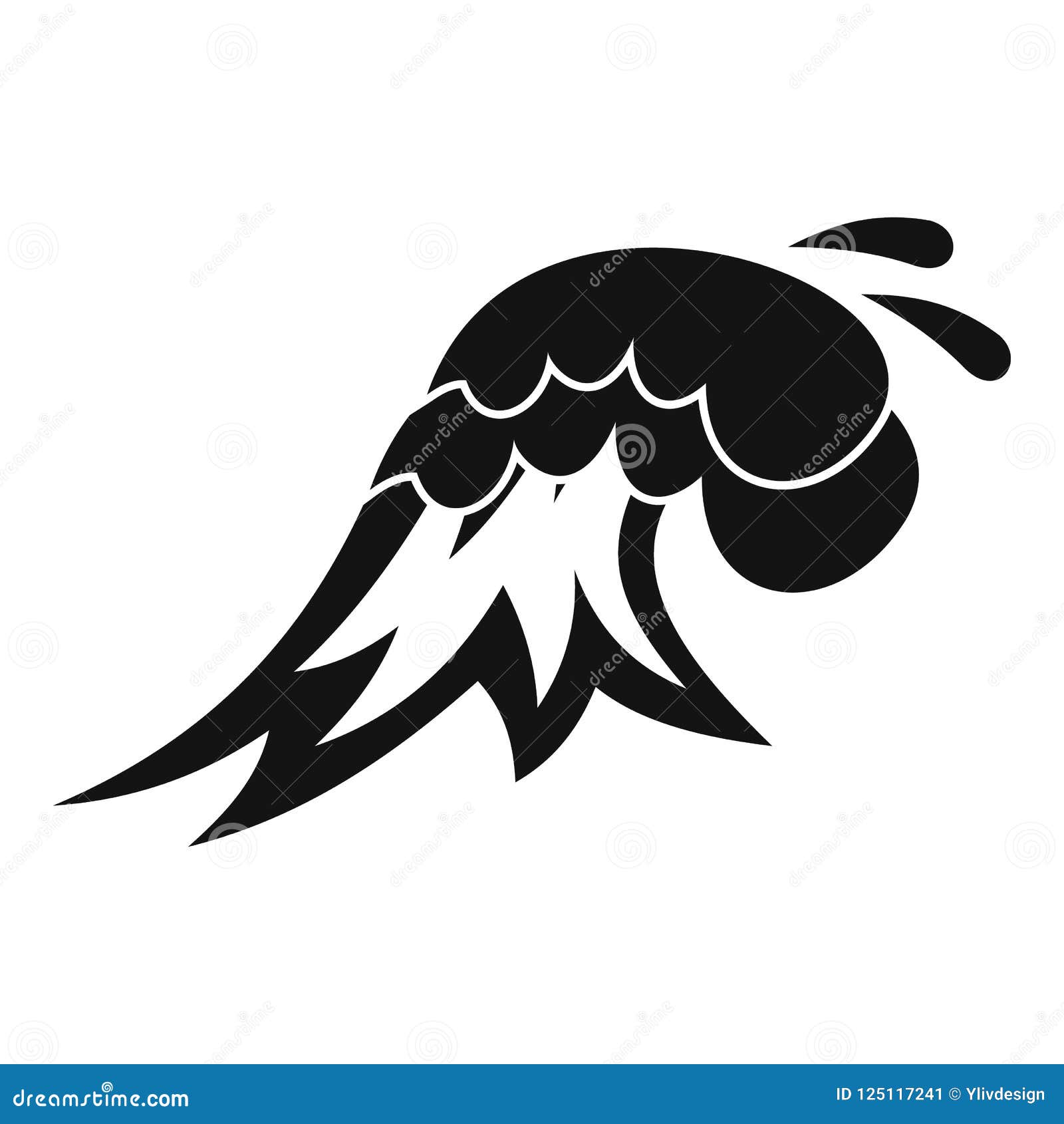 Surf Wave Icon, Simple Style Stock Illustration - Illustration of ...