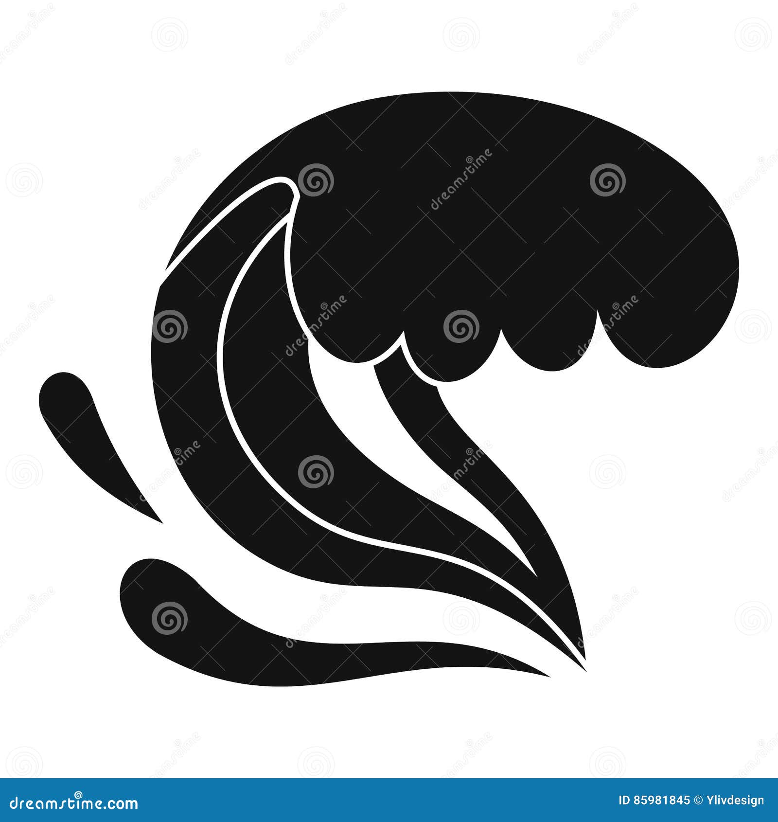 Surf Wave Icon, Simple Style Stock Vector - Illustration of curve ...