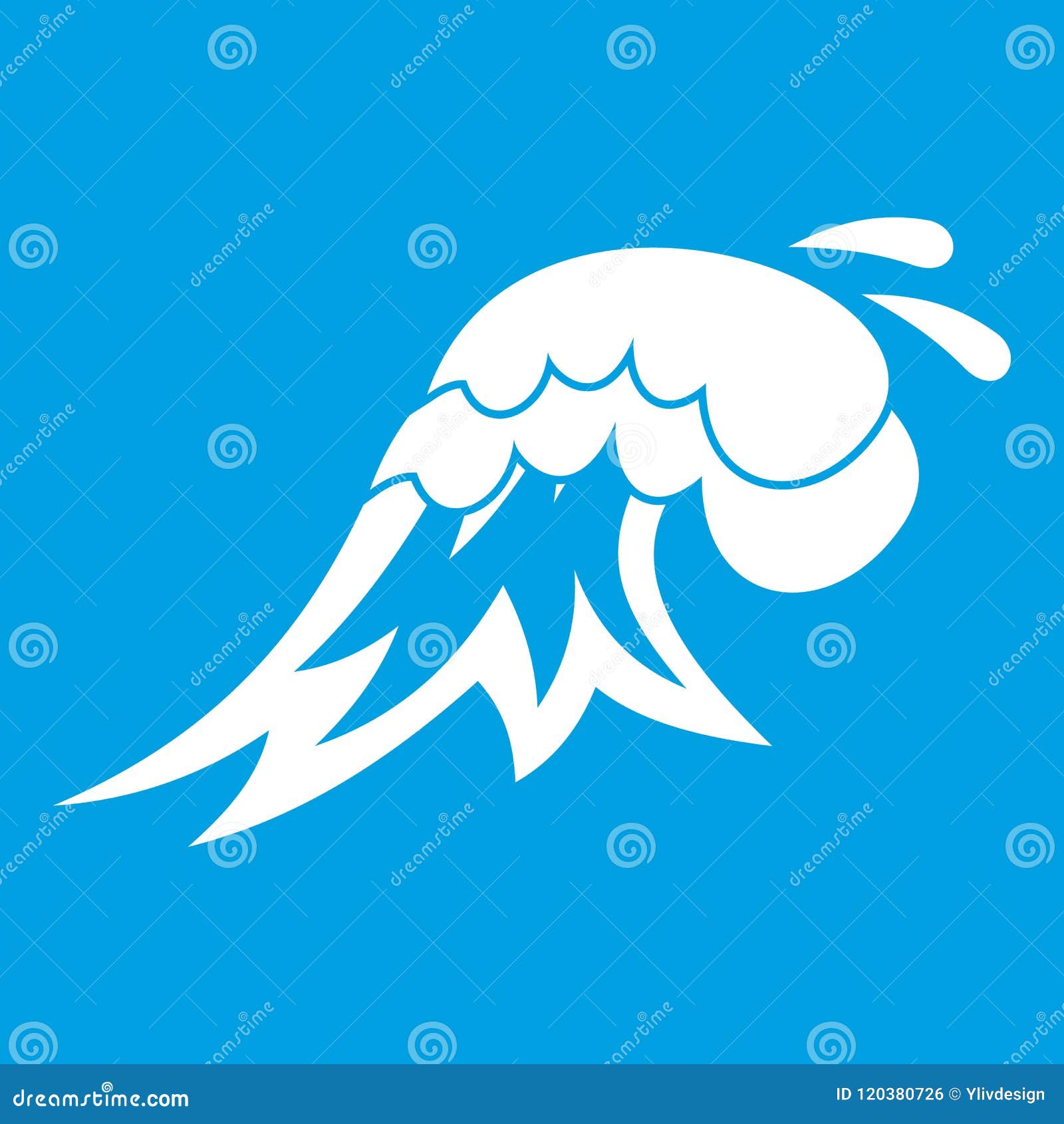 Surf wave icon white stock vector. Illustration of flowing - 120380726