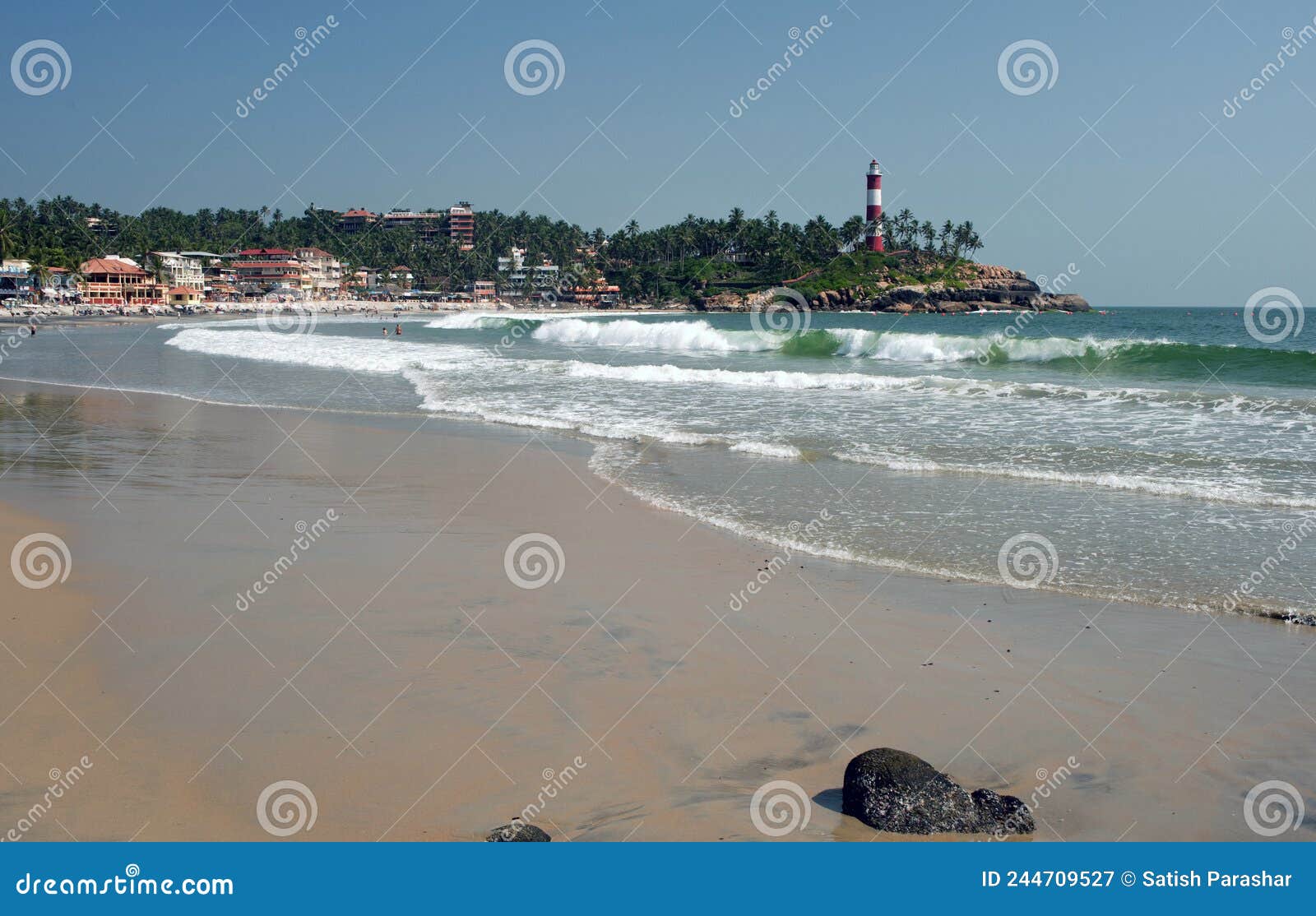 Surf waves on Kollam Beach stock image. Image of nature - 244709527