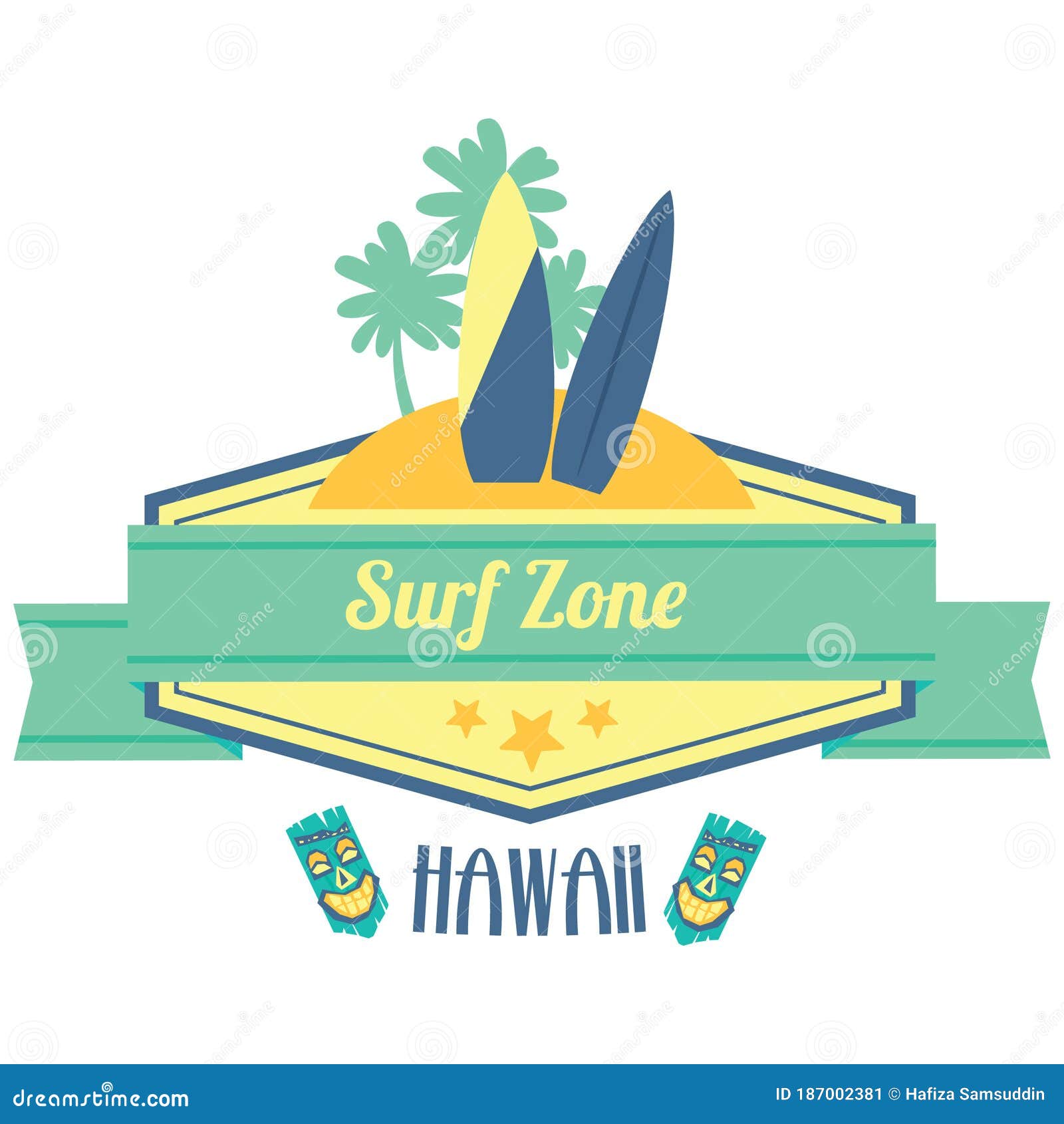 Surf Zone Label. Vector Illustration Decorative Design Stock Vector ...