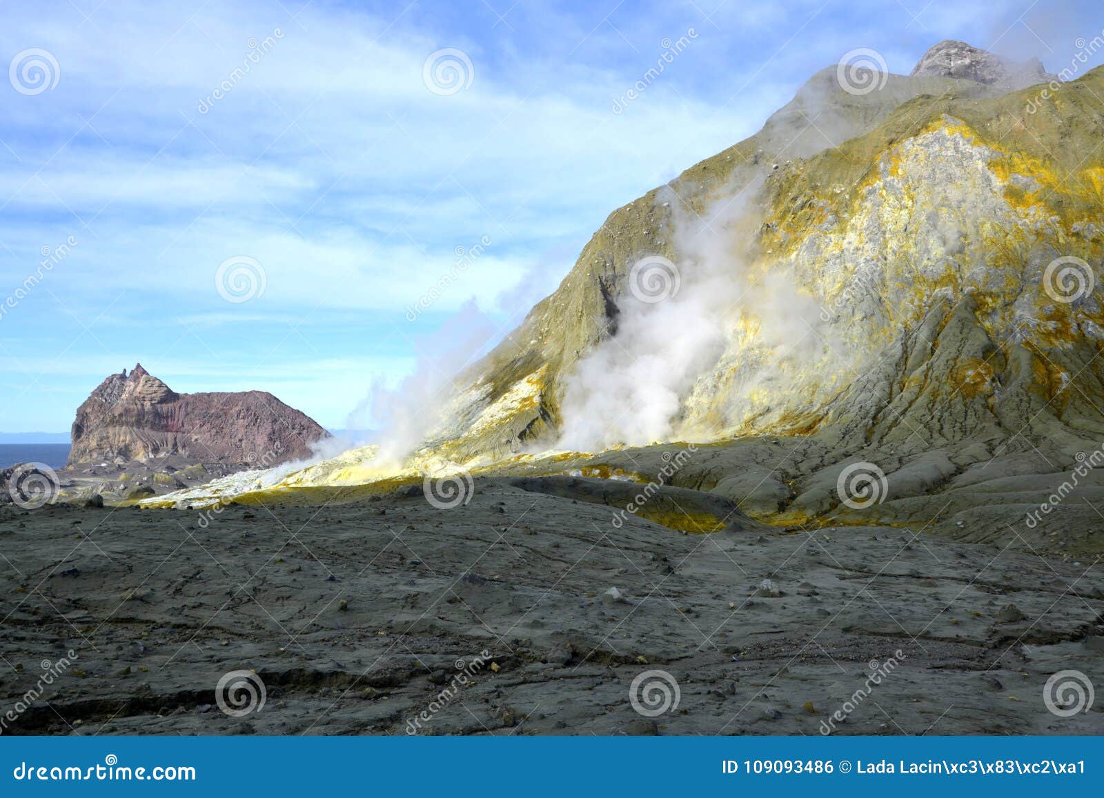 The Wall of the Volcano Crater Stock Photo - Image of volcano, marine ...