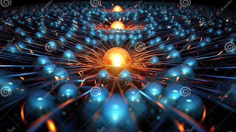 Surface atom movement stock illustration. Illustration of physics ...