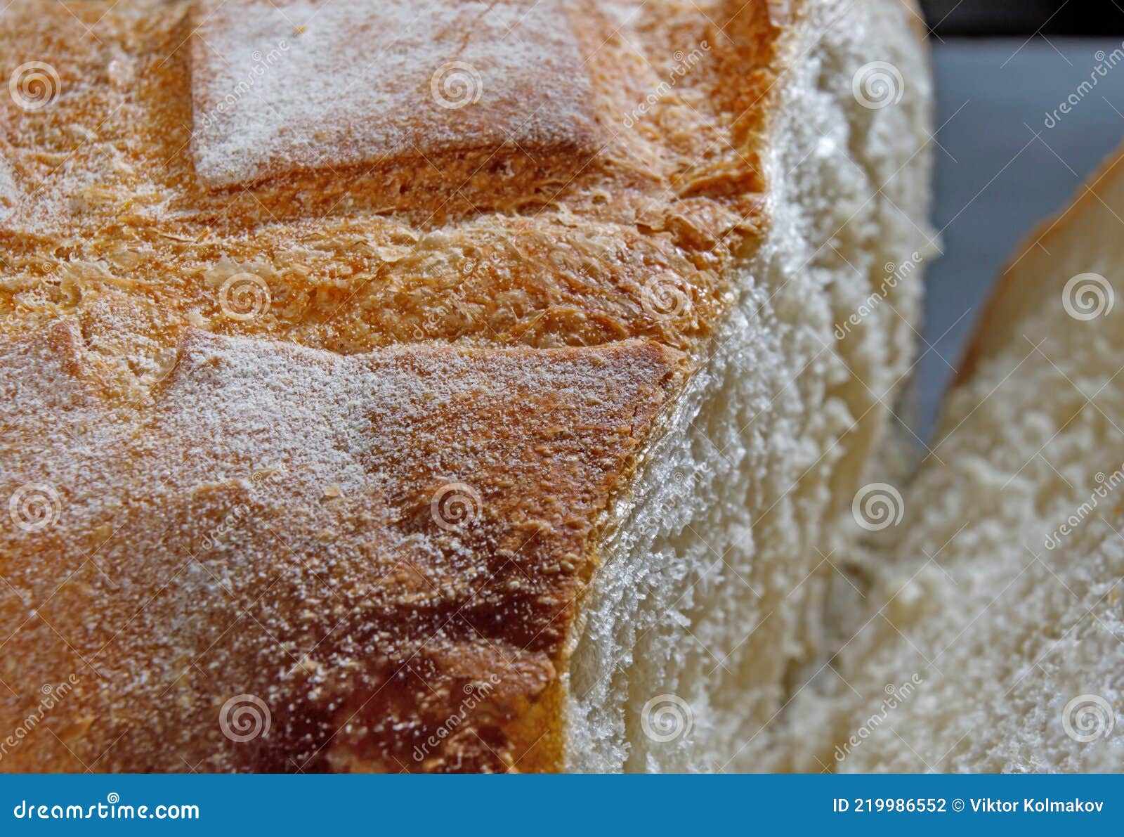 The Surface of a Beautiful Bread Bun. Fresh Village Bread Stock Photo ...