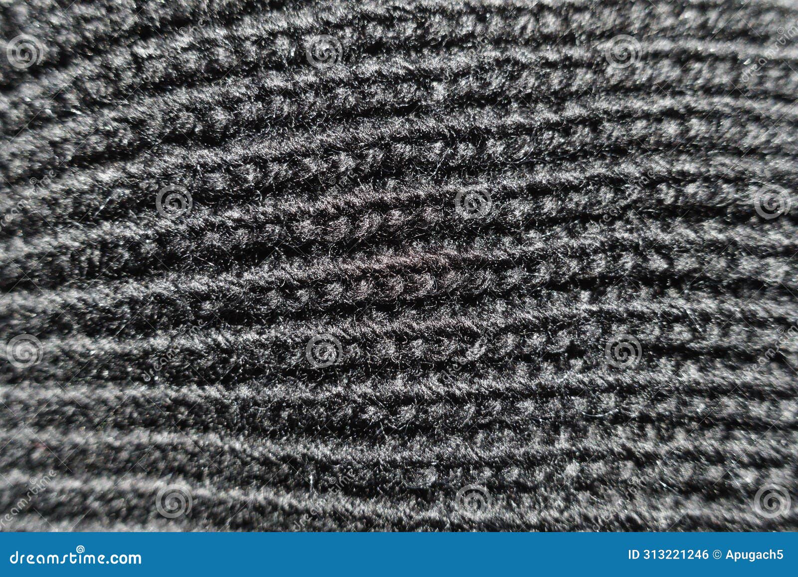 Surface of Black Acrylic Rib Knit Fabric Stock Photo - Image of closeup ...