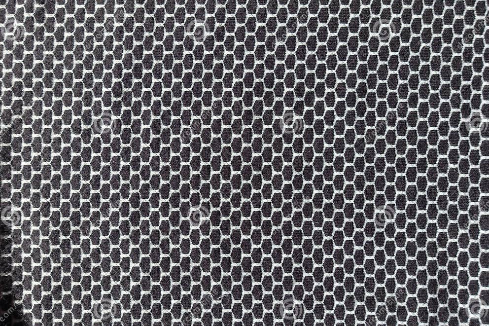 Surface of Black and White Fabric with Honeycomb Pattern Stock Photo ...