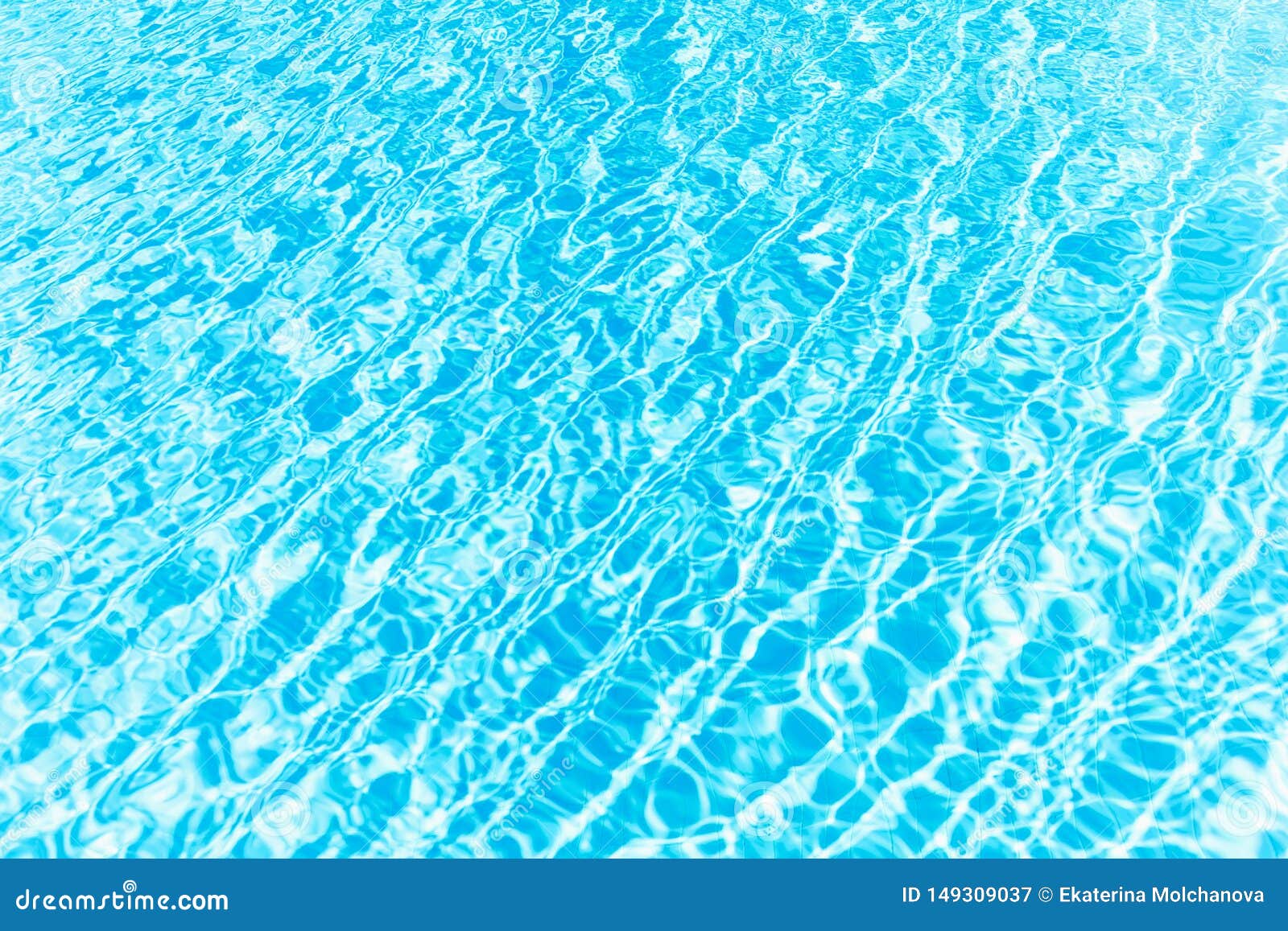 Surface of Blue Shining Swimming Pool Water Ripple. Stock Image - Image ...