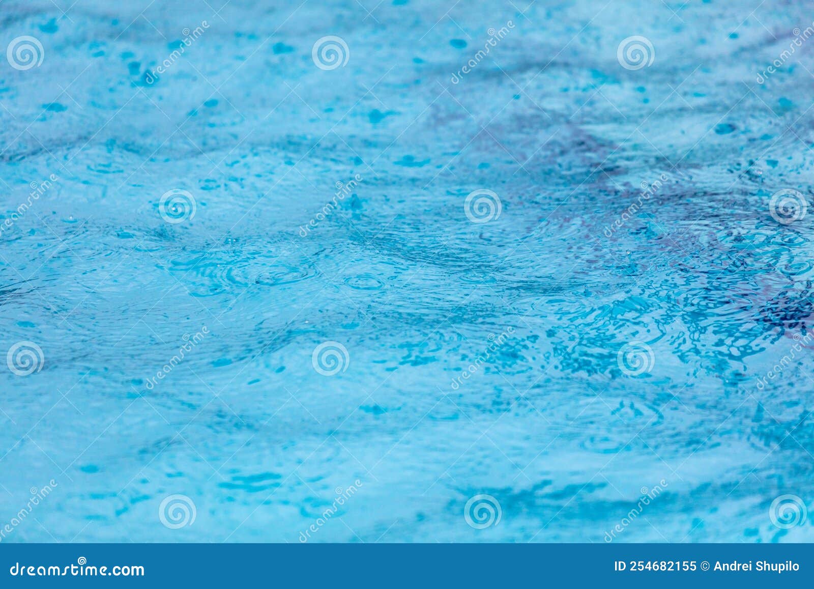 Surface of Blue Water in Heavy Rain. Stock Image - Image of texture ...