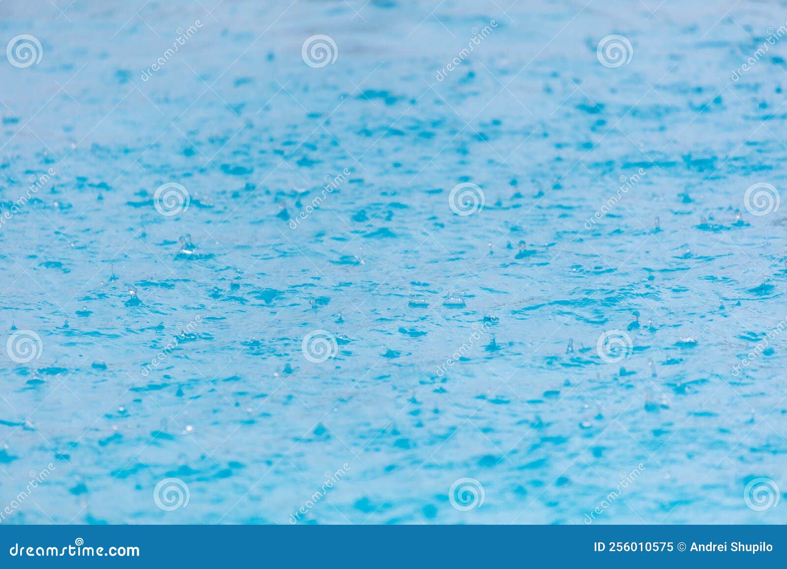 Surface of Blue Water in Heavy Rain. Stock Image - Image of natural ...