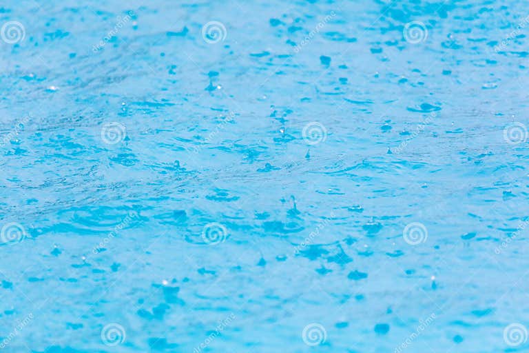Surface of Blue Water in Heavy Rain. Stock Photo - Image of white, drop ...