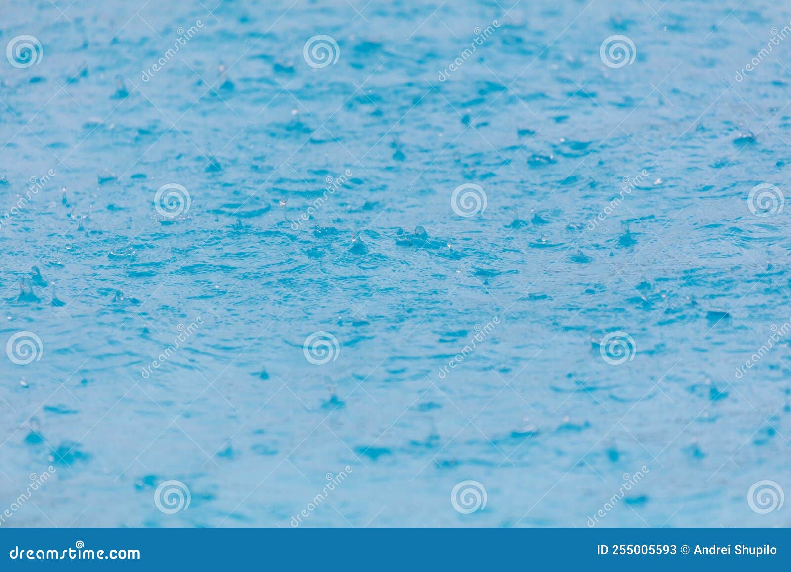 Surface of Blue Water in Heavy Rain. Stock Image - Image of abstract ...