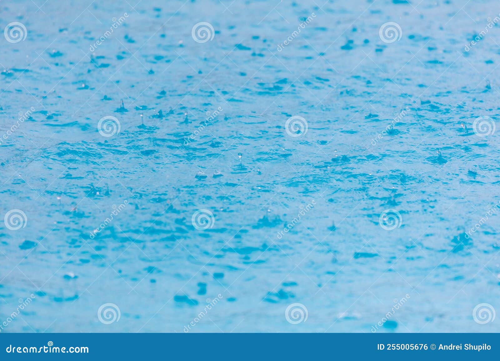 Surface of Blue Water in Heavy Rain. Stock Photo - Image of pattern ...