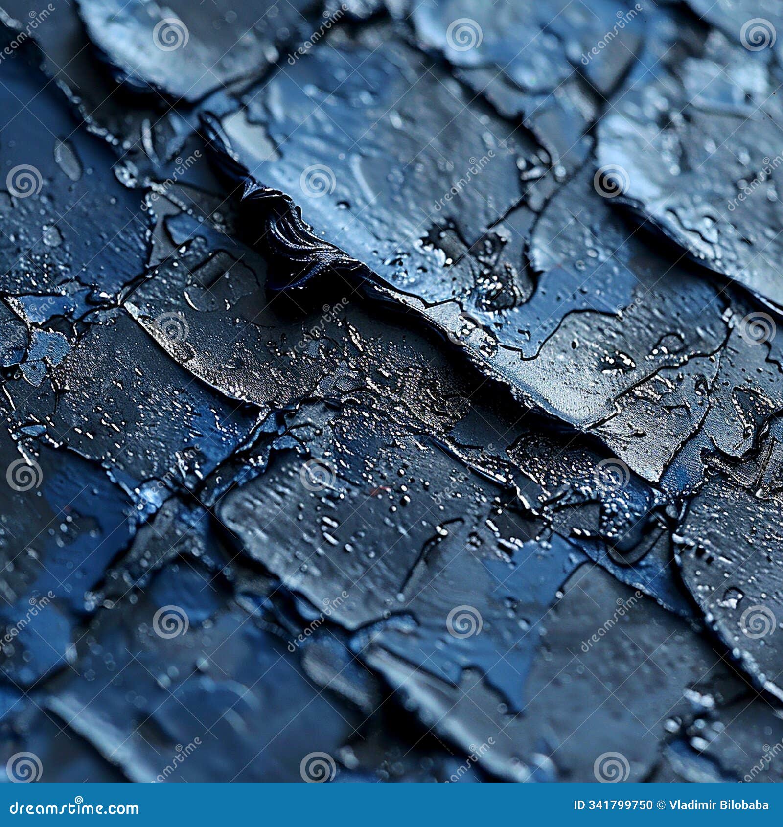 Intricate Layers of Deep Blue Paint Create a Textured Masterpiece in ...