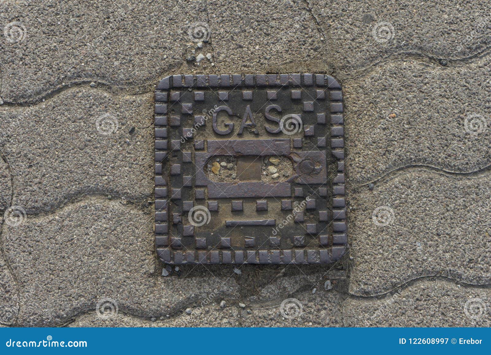 Surface Box on Street Saying `gas` Stock Image - Image of city ...