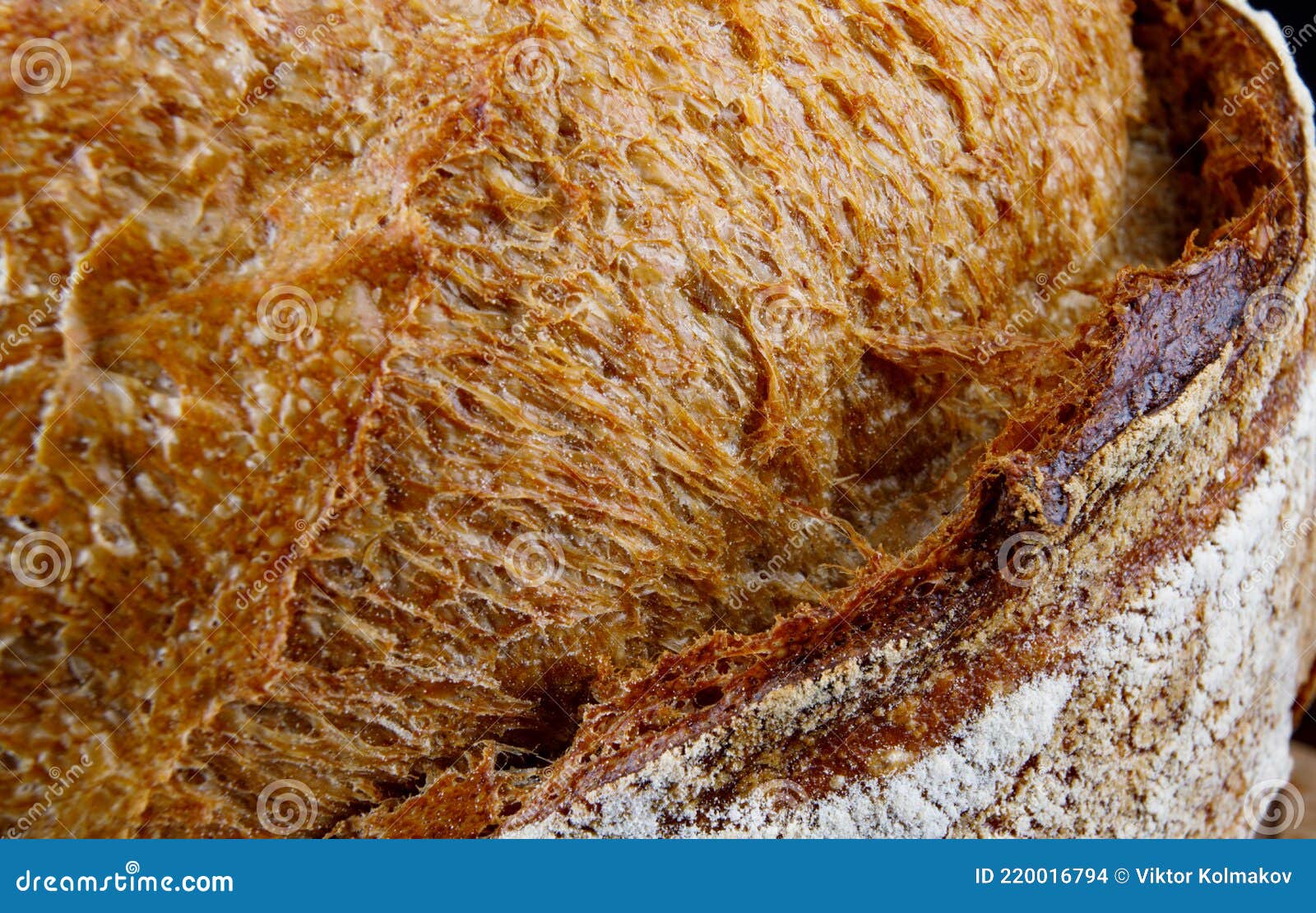 The Surface of the Bread. Beautiful Crust of Bread Close-up Stock Photo ...