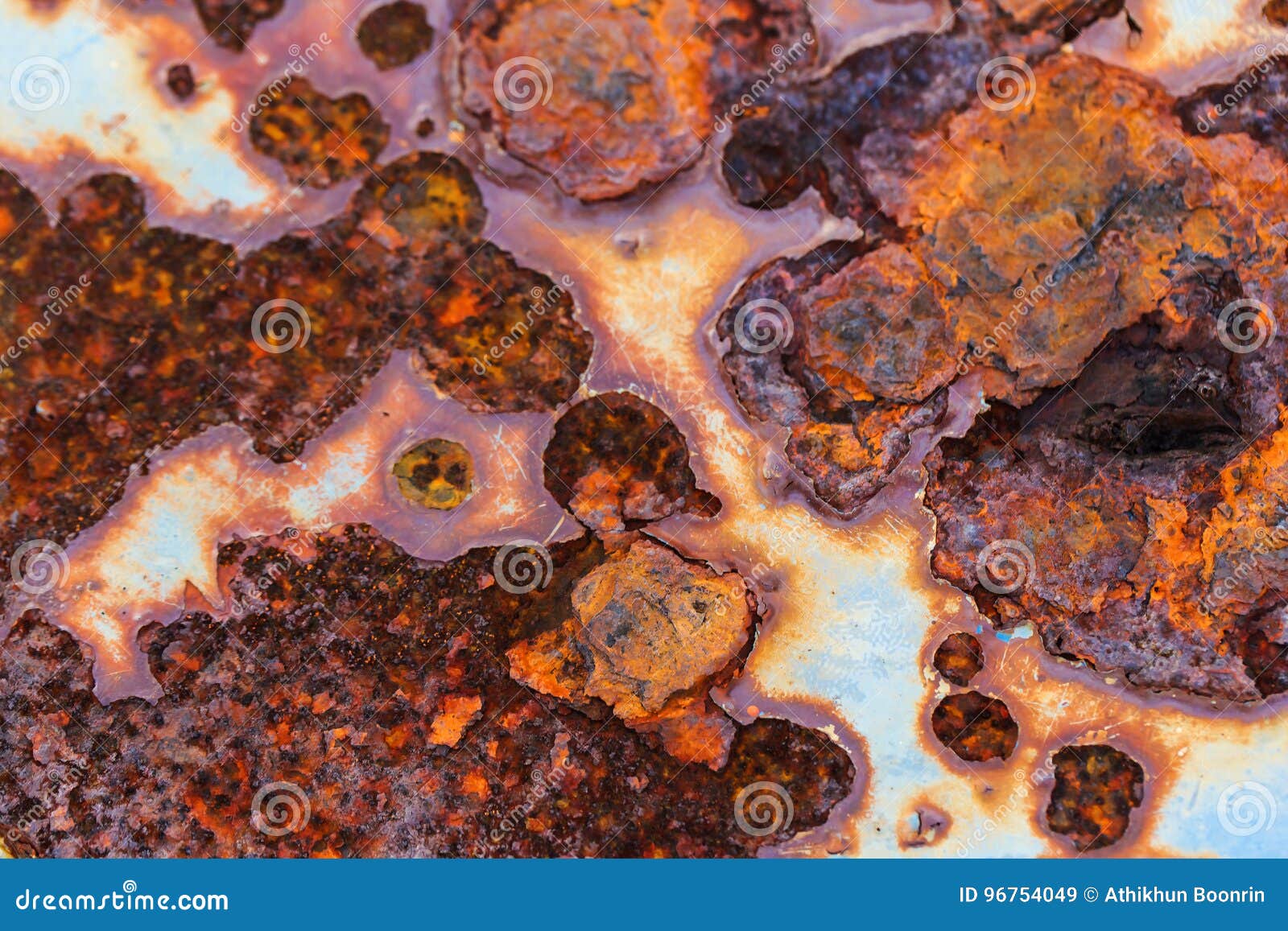 The Surface of the Broken Metal Rusts. Stock Image - Image of cracked ...