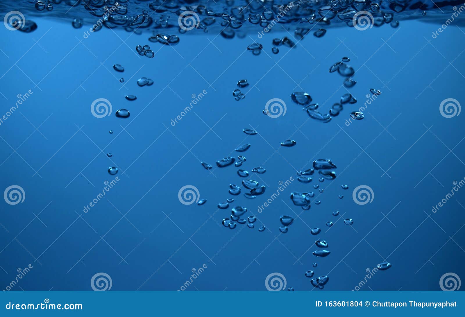 Surface Bubbles Under Blue Water Background Stock Photo - Image of ...