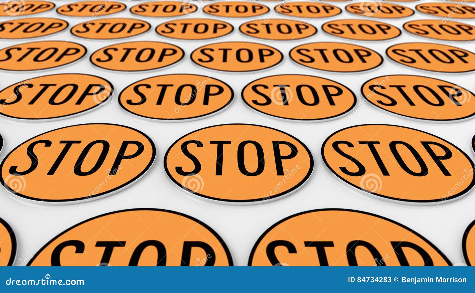 Surface of Circular Orange Stop Signs Stock Illustration - Illustration ...