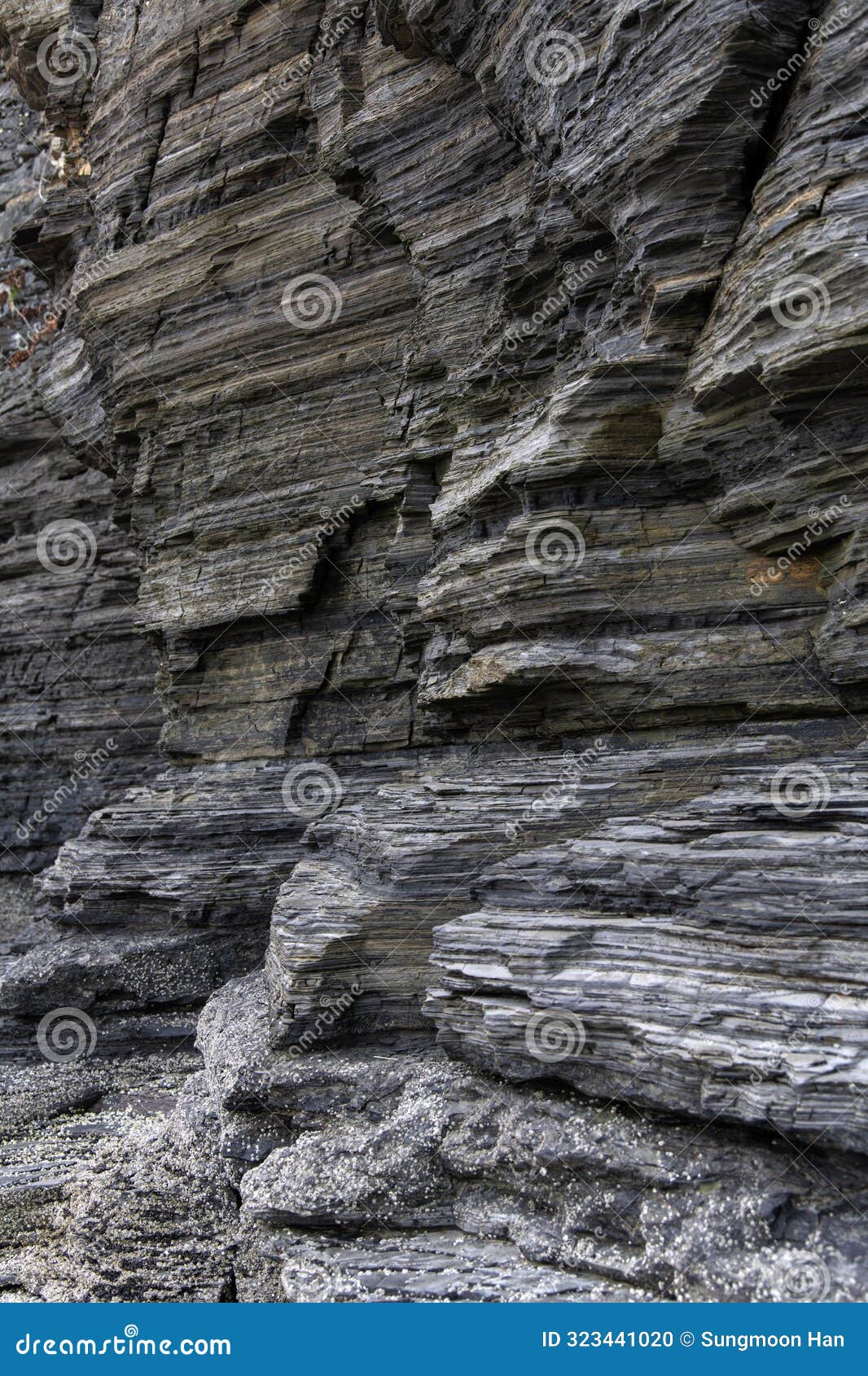 Surface of the Cliff at the Seaside Stock Photo - Image of layering ...