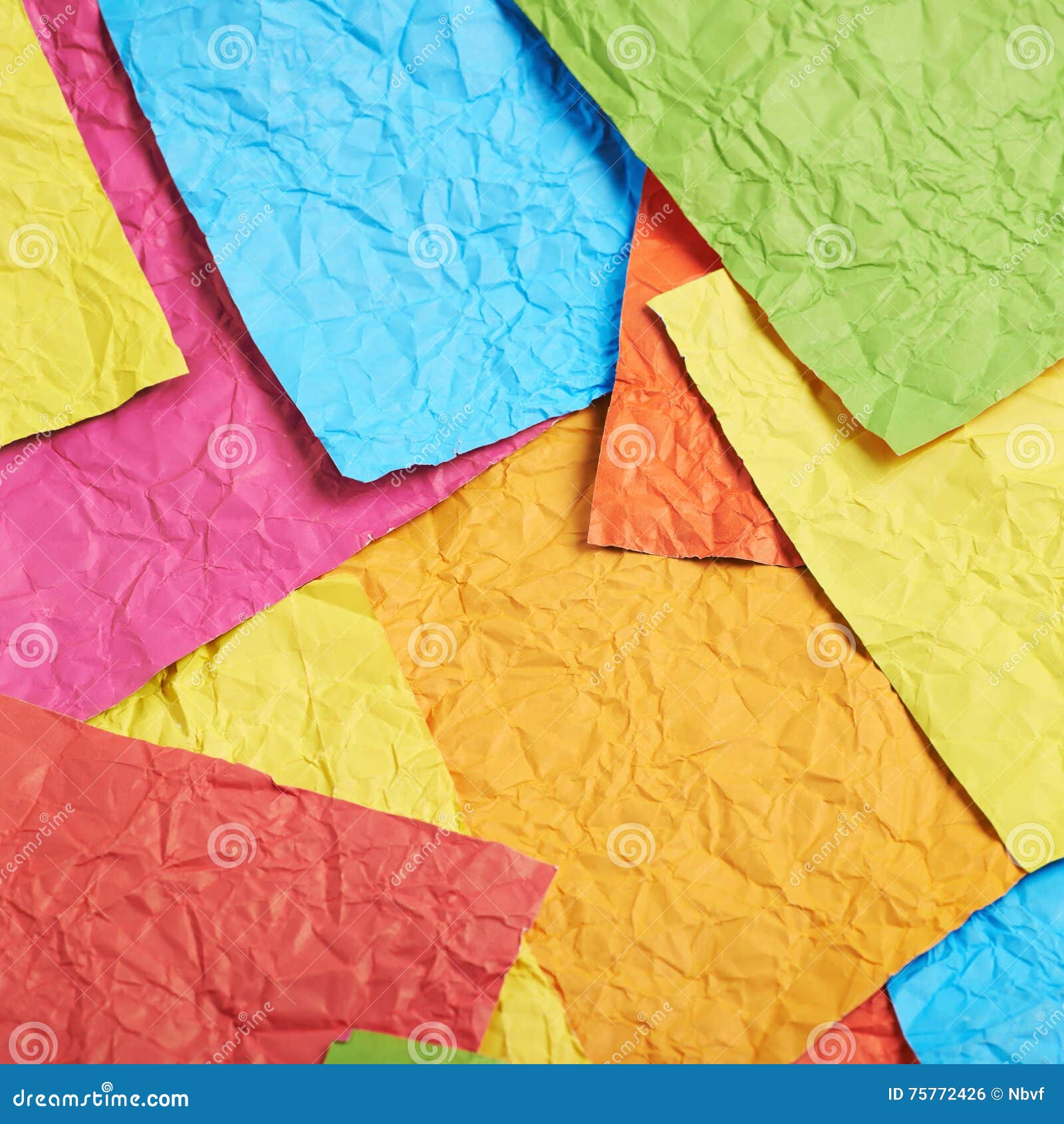 Surface Coated with Paper Sheets Stock Photo - Image of blue, green ...