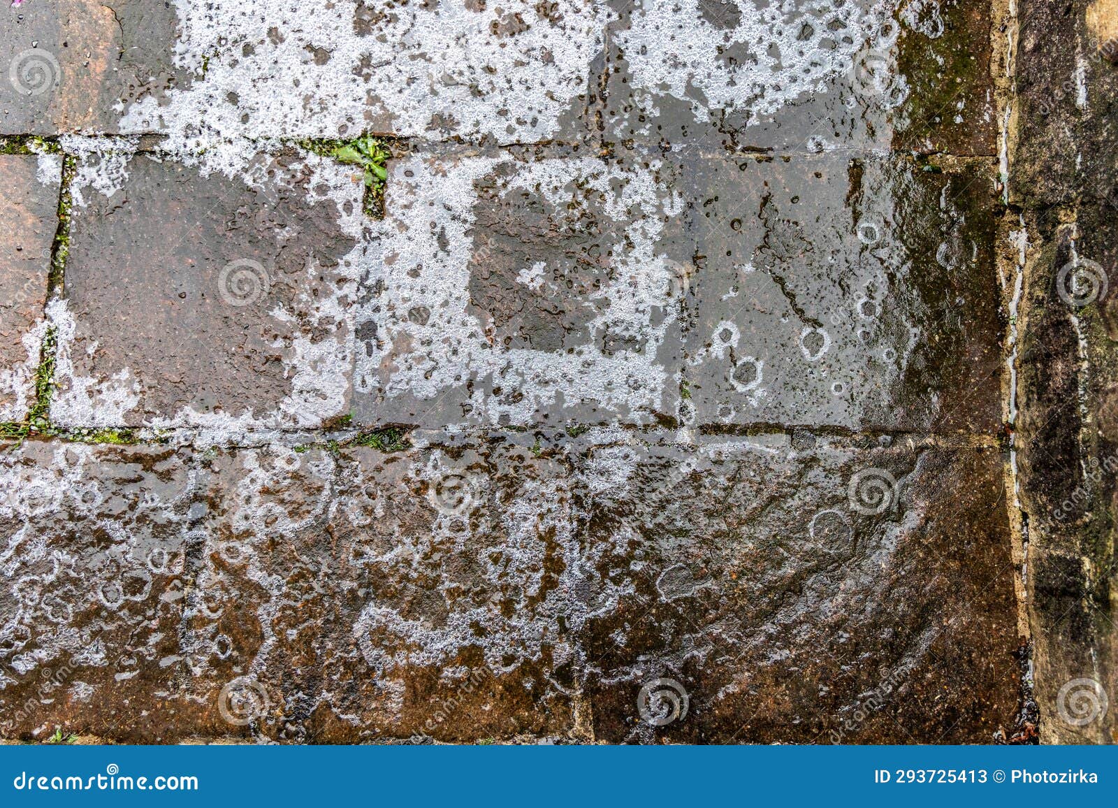 The Surface of the Cobblestones is Covered with Ice Stock Image - Image ...