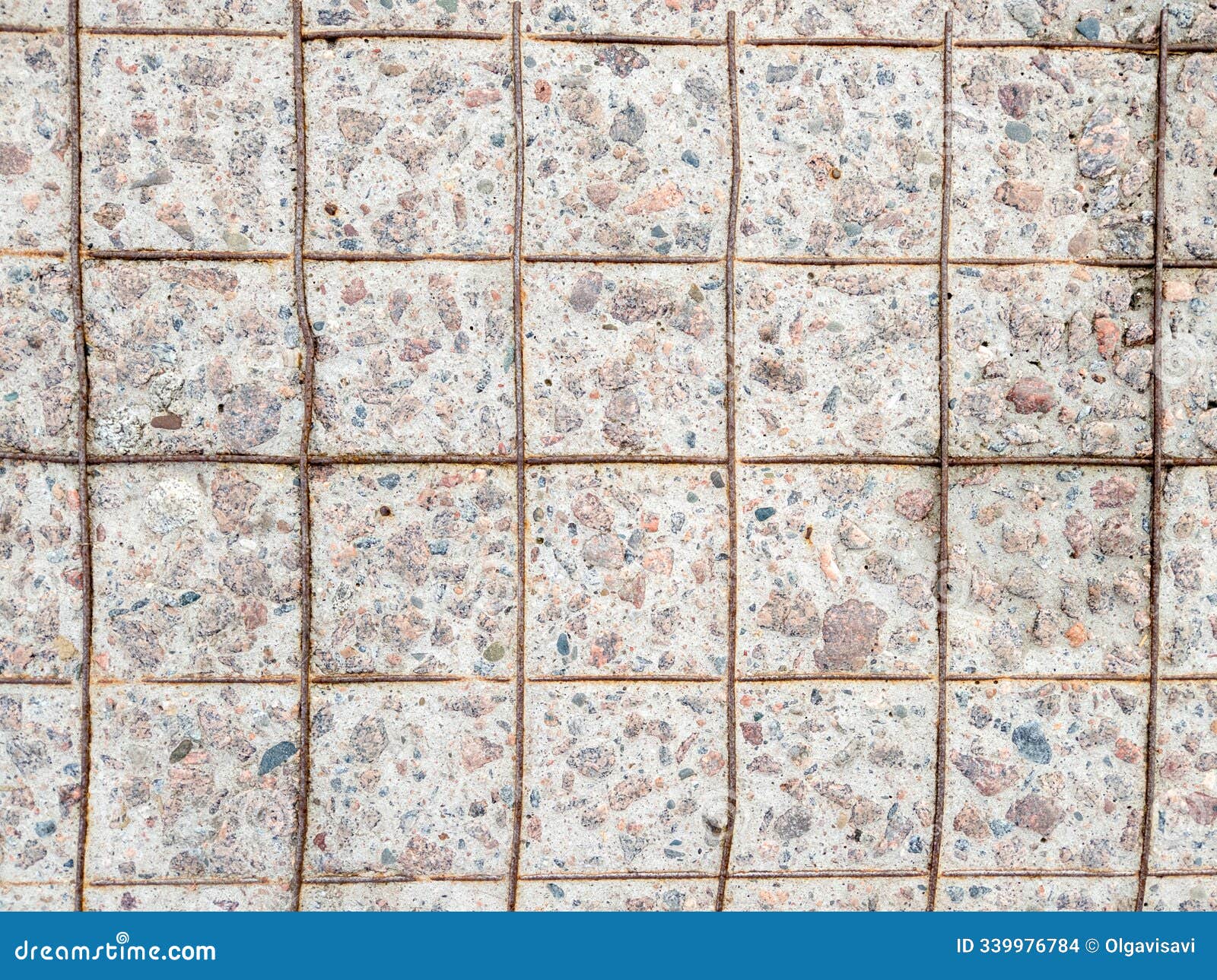 Surface Of A Concrete Slab With A Worn Surface And A Reinforcement Mesh ...