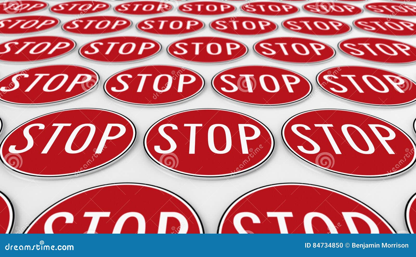Surface Covered with Circular Red Stop Signs Stock Illustration ...