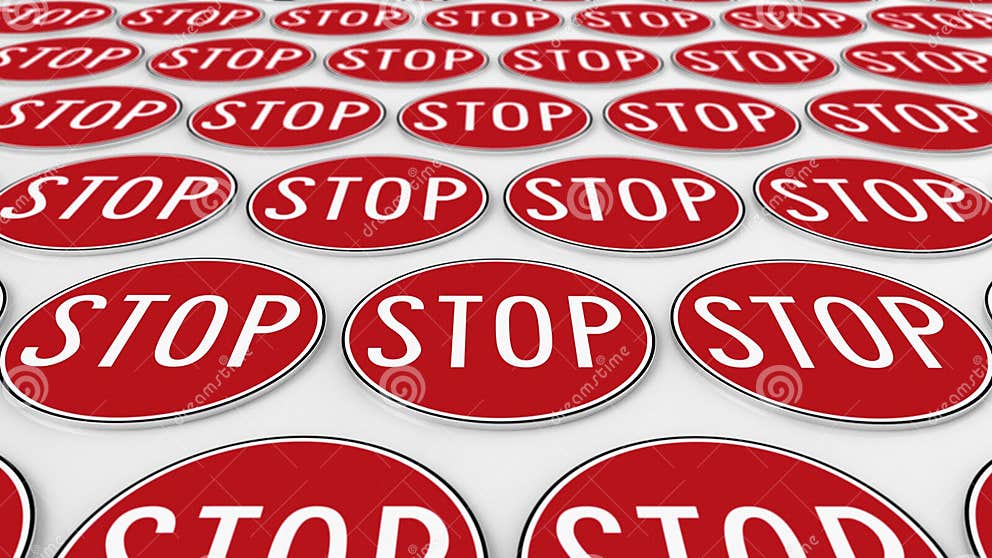 Surface Covered with Circular Red Stop Signs Stock Illustration ...