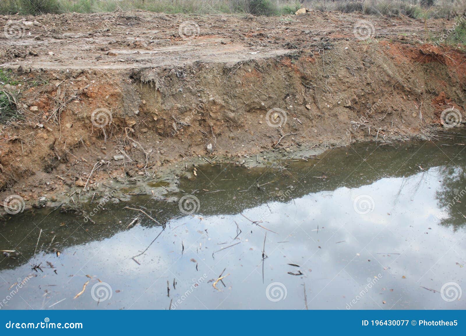 Surface Covered with Mud after Stream Overflow Stock Image - Image of ...