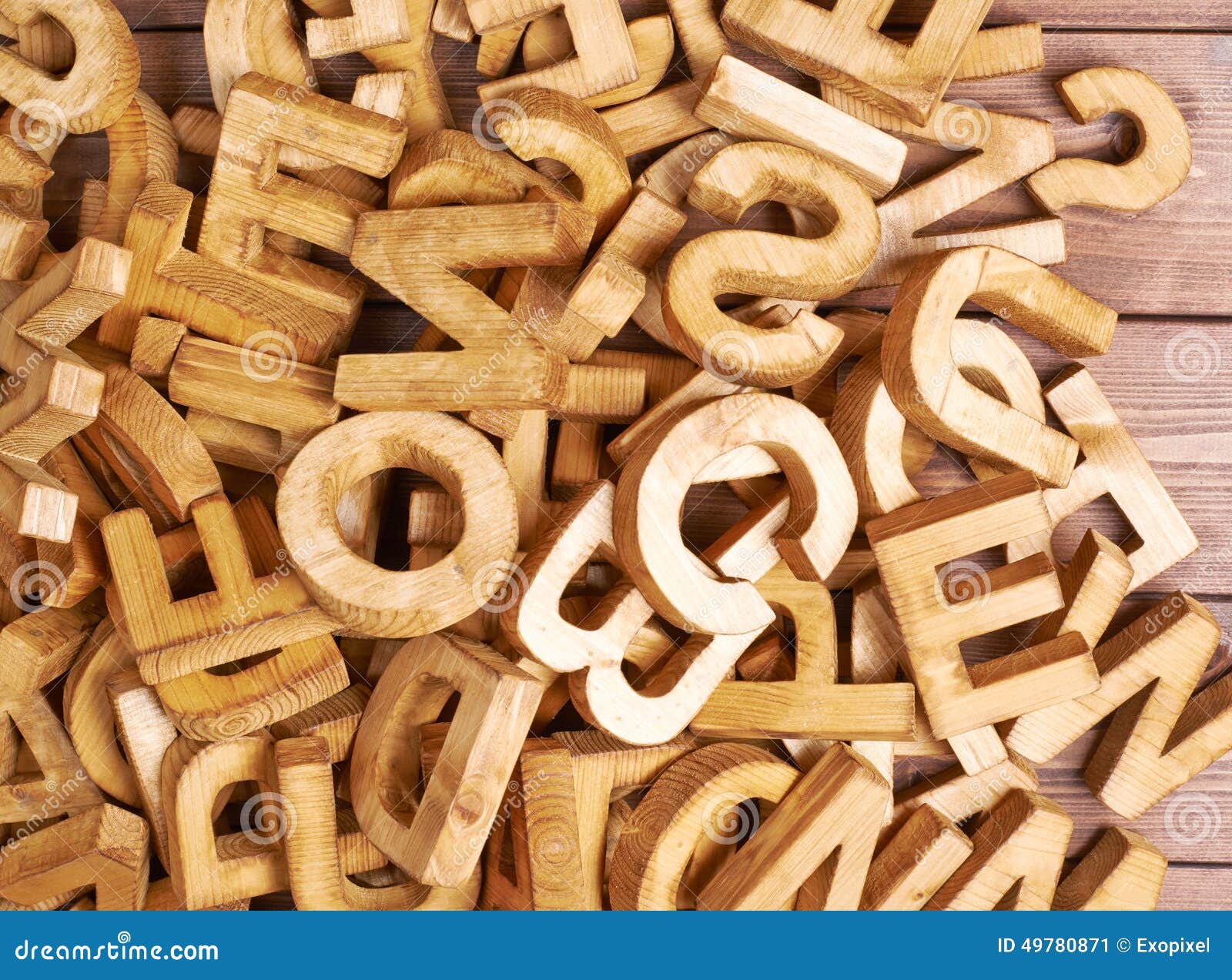 Surface Covered with Multiple Wooden Letters Stock Image - Image of ...