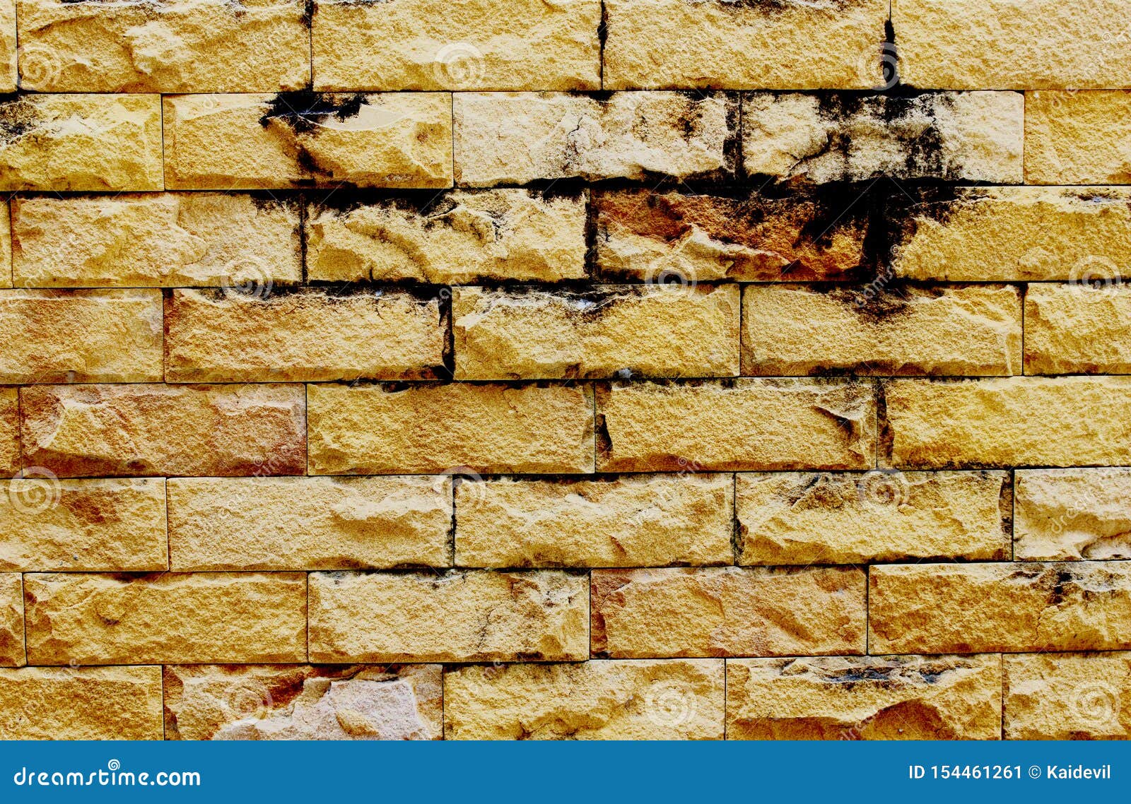 Dirty stone brick wall stock image. Image of exterior - 154461261