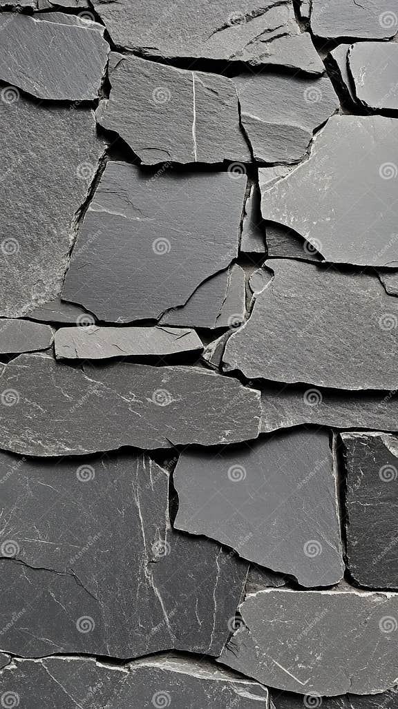 Natural Slate Stones Texture Showcasing Varied Sizes and Shades Stock ...