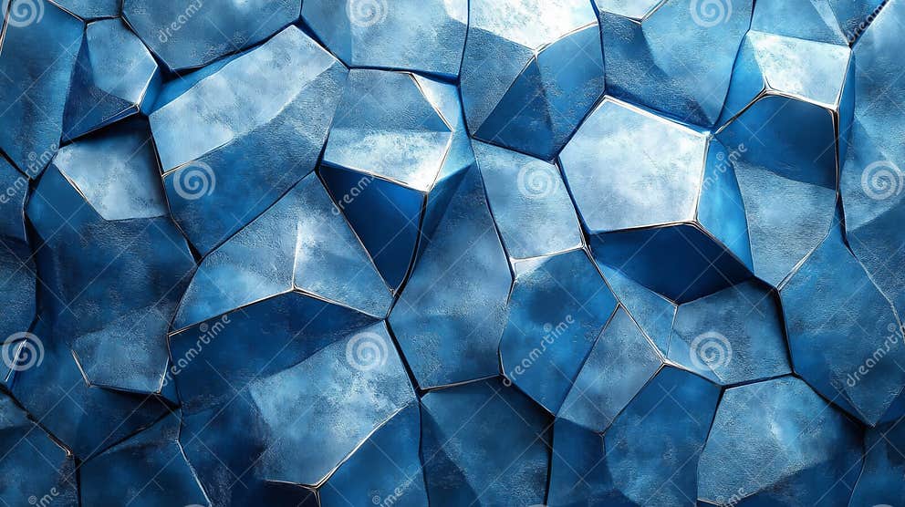 Textured Blue Geometric Surface Featuring Angular Shapes with Varying ...
