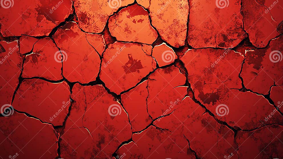 Cracked Red Earth Background Showcasing Texture and Color Variations in ...