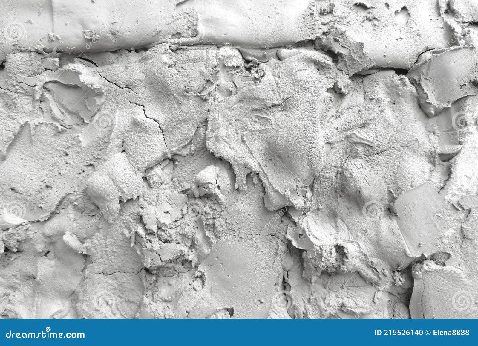 Surface Drying Cement Mortar with Uneven Bumps Applied To the Wall ...