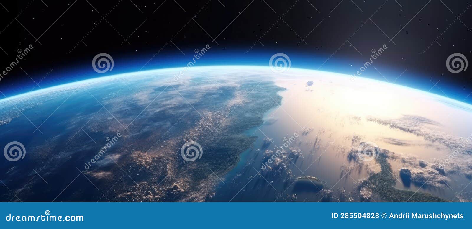 Surface of Earth Planet in Deep Space. Outer Dark Space Wallpaper. View from Orbit. Planet Earth ...
