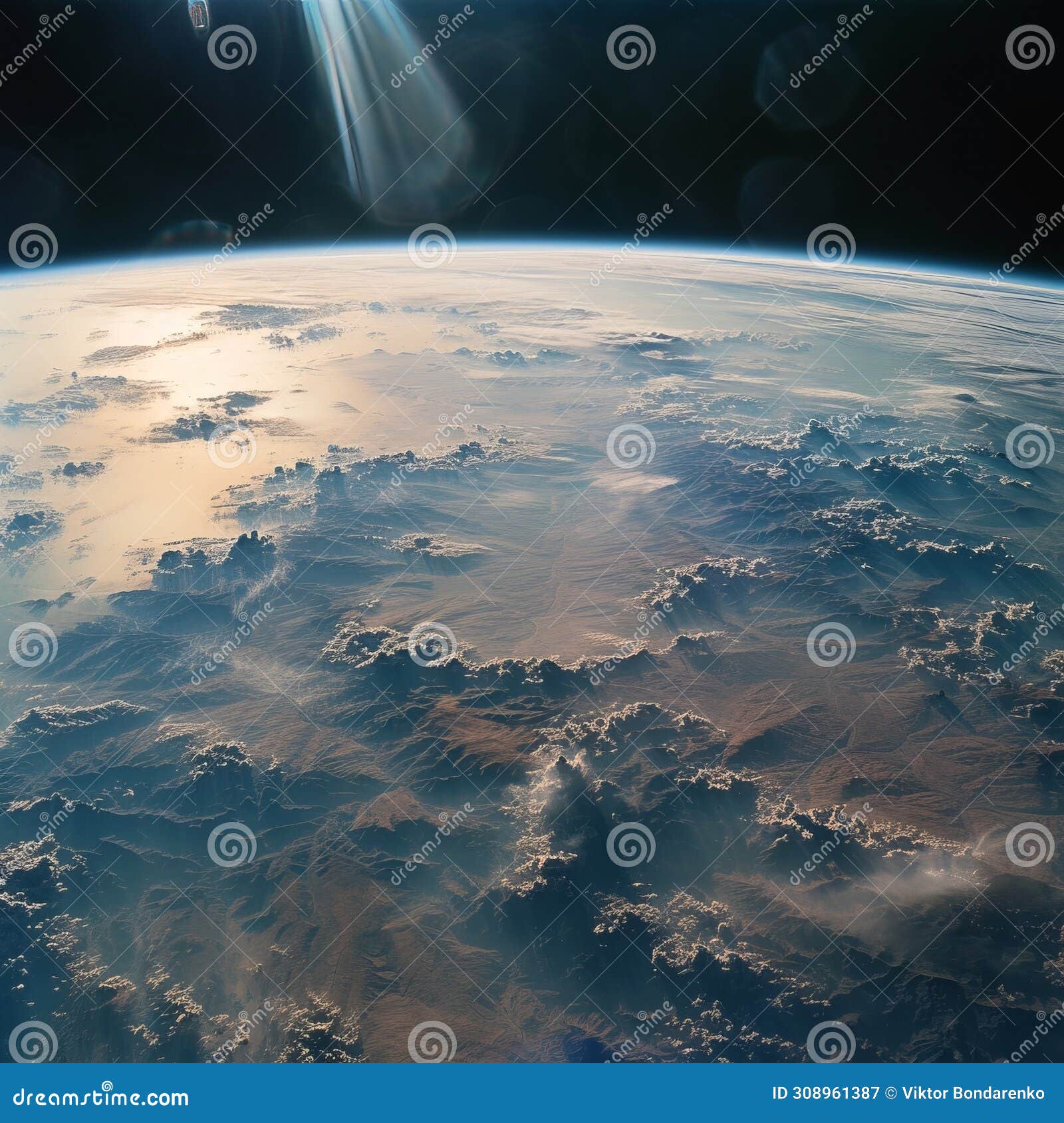 Surface of Earth Planet in Deep Space, View from Orbit Stock Image ...